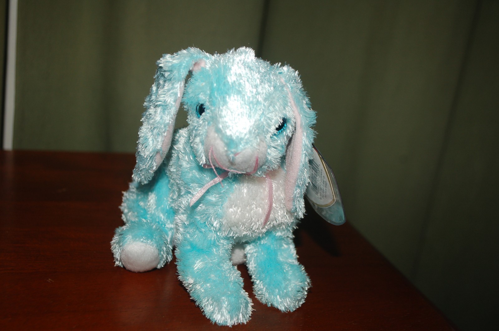 SPRING the Aqua Blue & White Bunny Rabbit - Ty Beanie Baby - Silky Soft ...