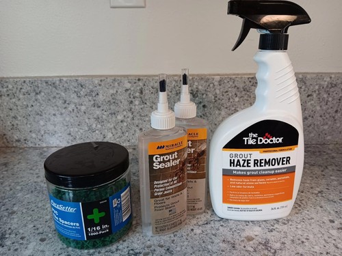 Lot Tiling Products Tile Spacers Grout Sealer Haze Remover Chemical (4 ...
