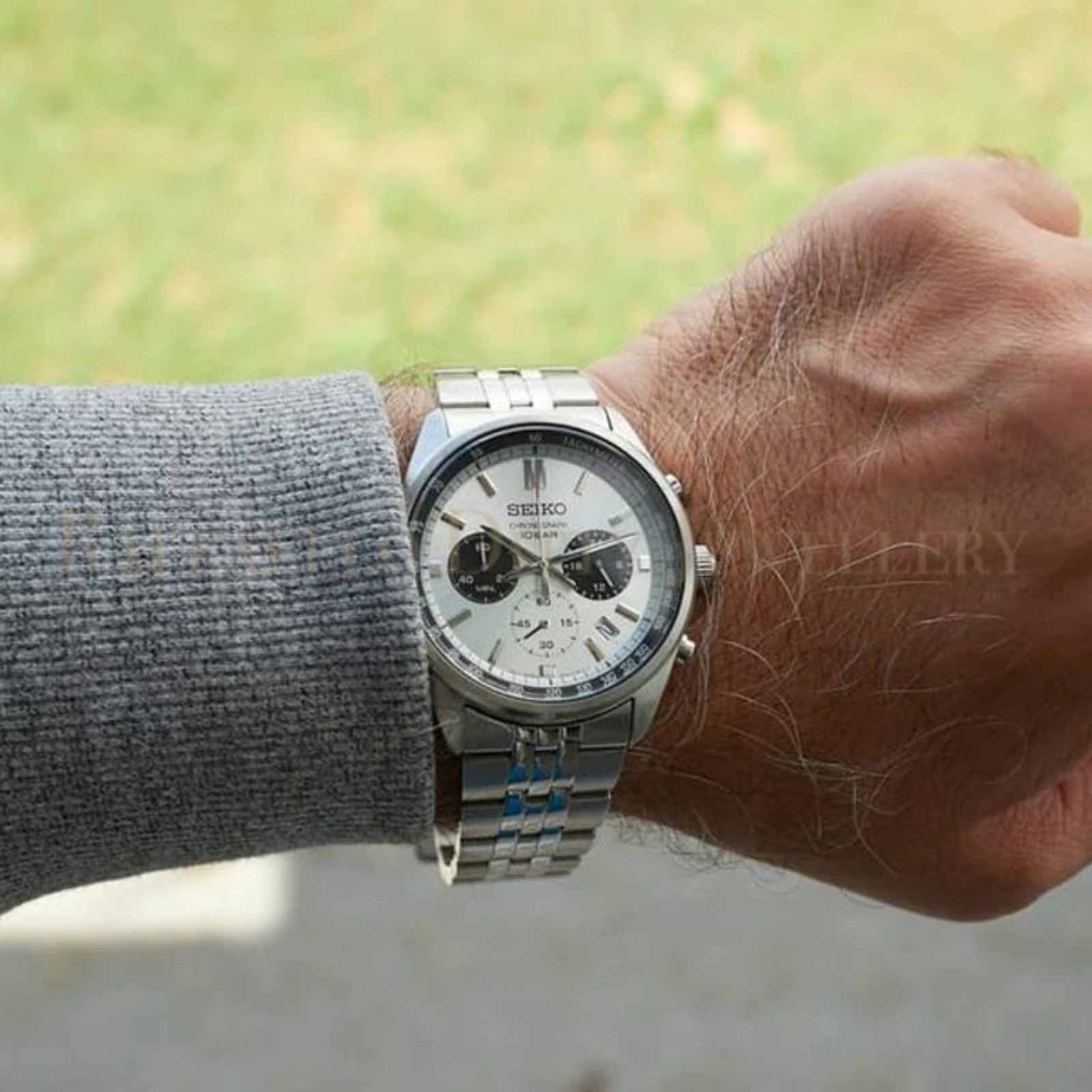 SEIKO Men's Watch Chronograph Quartz Silver Dial Steel SSB425 Valentine ...