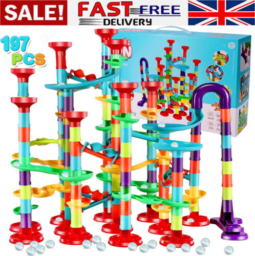 197Pcs Marble Run Race Set Construction Building Blocks Toy Game Track ...