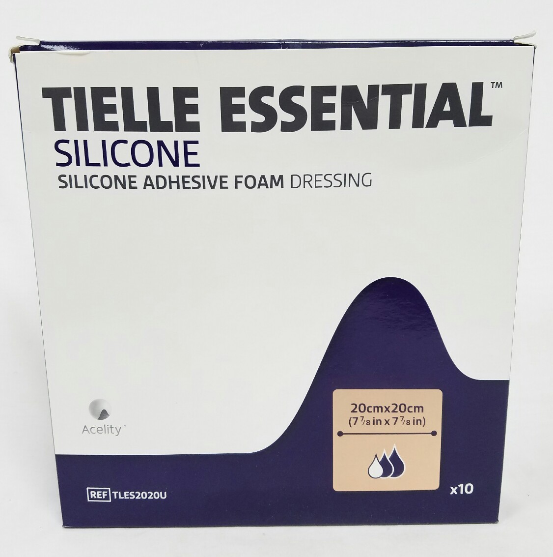 Tielle Essential Silicone Adhesive Border Dressing 8" x 8" 20cm x 20cm ...