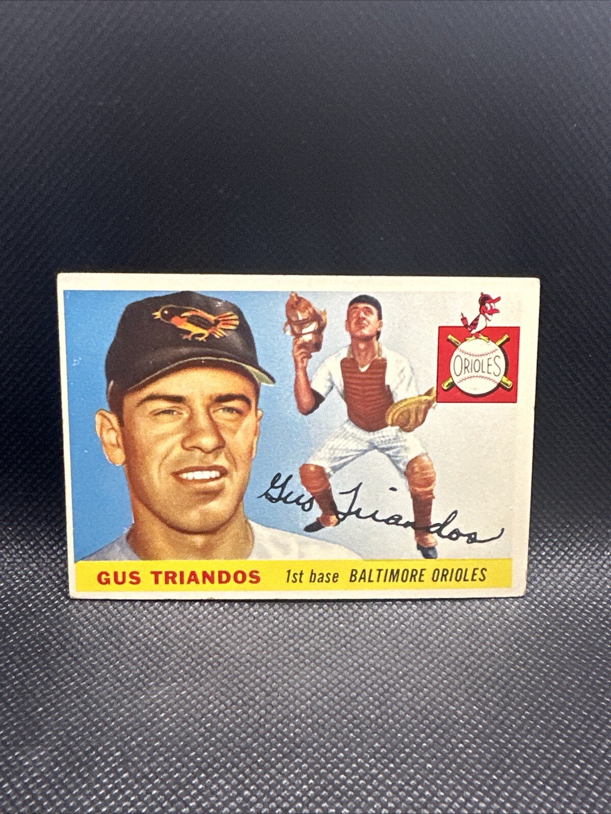 GUS TRIANDOS 1955 TOPPS BASEBALL #64 BALTIMORE ORIOLES VINTAGE ROOKIE ...