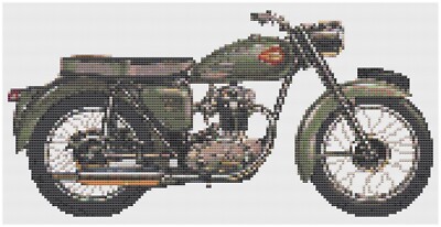 Point de Croix Motif Par Florashell - BSA C15 Vert Moto | eBay