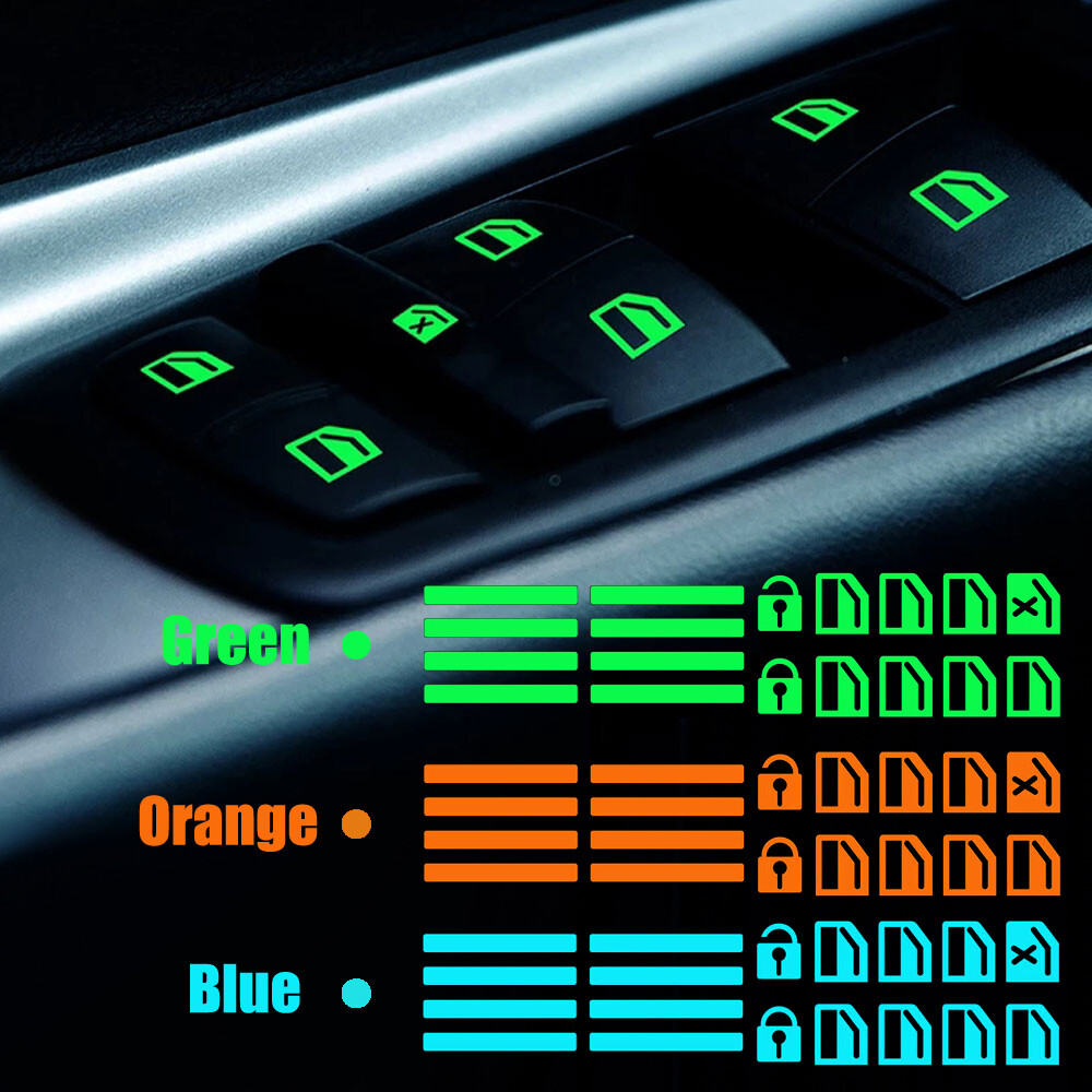 Car Window Button Luminous Sticker Lifter Switch Night Decals Auto ...