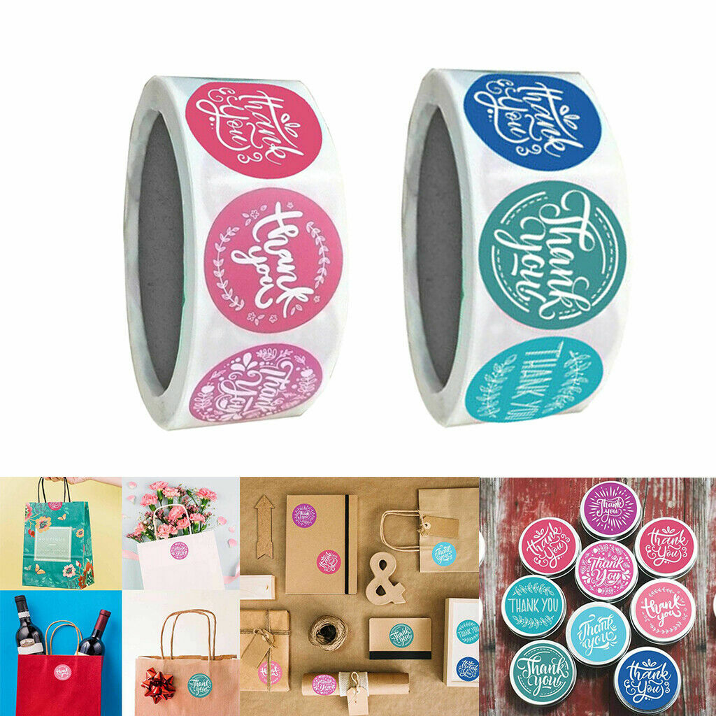1000xThank You Sticker Roll Boutique for Business Packaging Mailer Seal ...