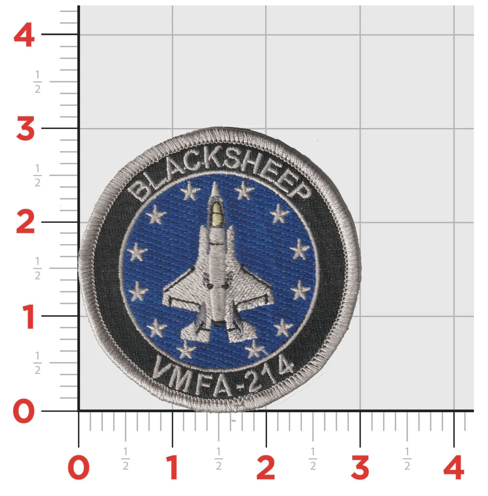 MARINE CORPS VMFA-214 BLACKSHEEP EMBROIDERED PATCH HOOK & LOOP | eBay