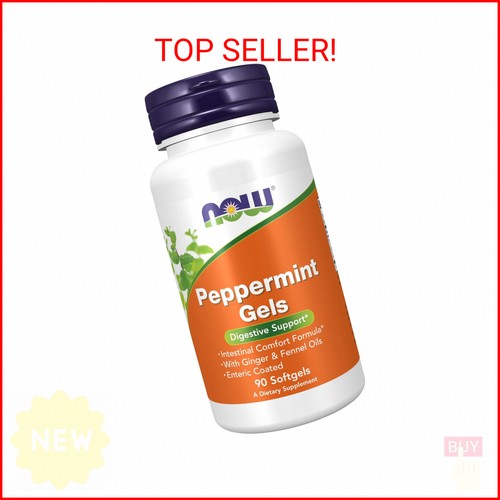NOW Foods Supplements, Peppermint Gels with Ginger & Fennel Oils ...