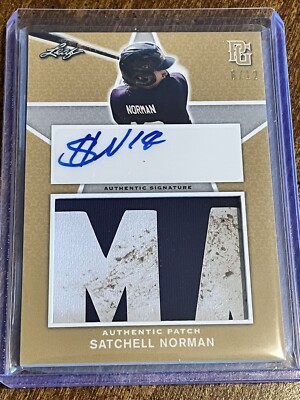 SATCHELL NORMAN 2020 LEAF PERFECT GAME DIRTY PATCH AUTOGRAPH #4/12 ...