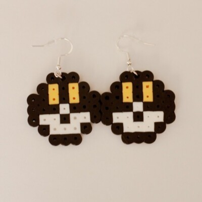 Handmade Perler Bead Pixel Art Black/Yellow Ultra ball Pokemon Dangle ...