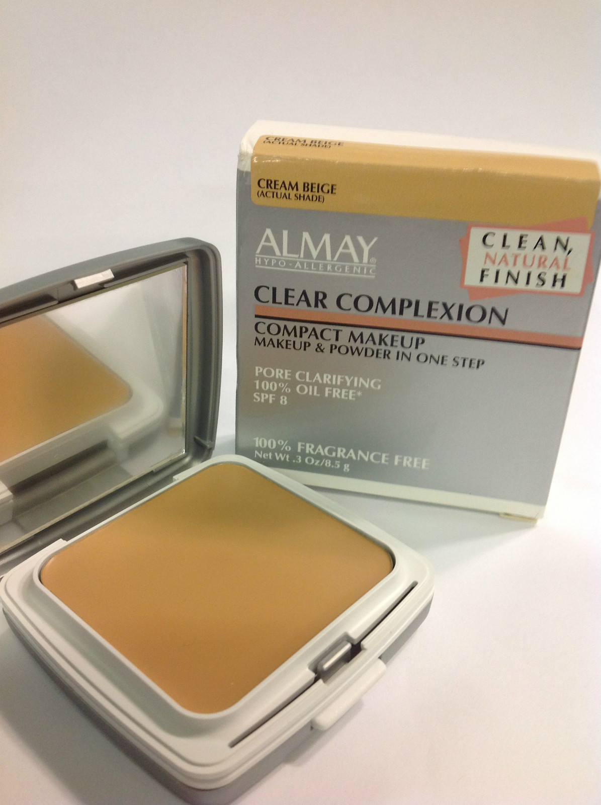 Almay Clear Complexion Compact Makeup CREAM BEIGE Fragrance Free Oil ...