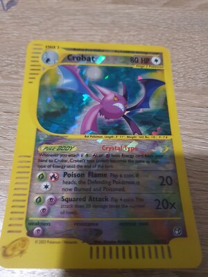 Crobat #10/12 - Pokemon Jumbo Box Topper - Skyridge Crystal English ...