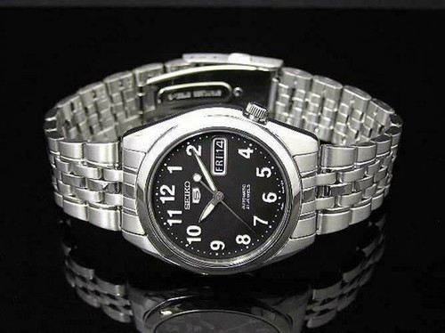 Seiko 5 SNK381K1 Automatic Black Analog Numeral Stainless Steel Men's ...