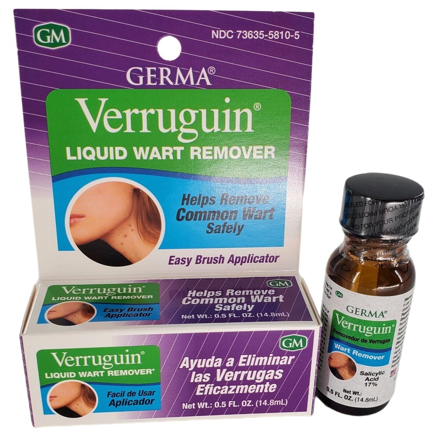 Verruguin Liquid Wart Remover Salicylic Acid 17% Removedor De Verrugas ...