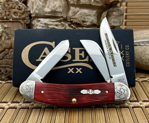 Case XX USA Beautiful Custom Red Bone Limited Edition Scrolled Sowbelly ...