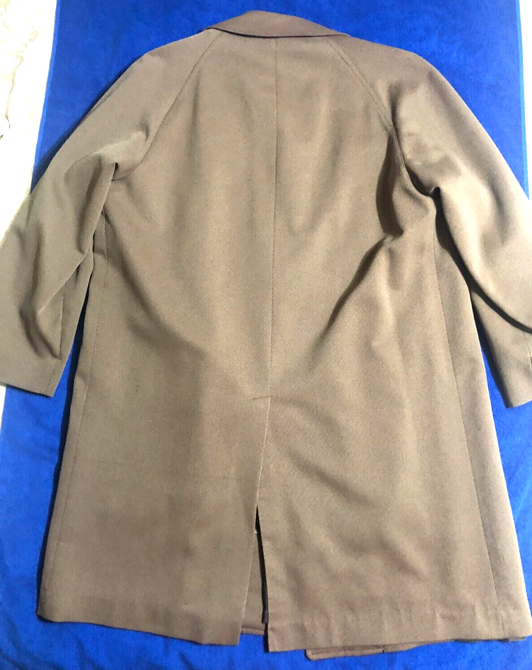 Men's Vintage Johnny Carson Brown Lined 100% Wool Over Coat Size 42R | eBay