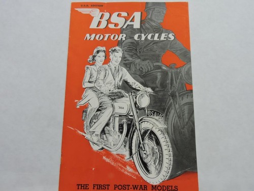 BSA Motorcycle Cycles First Post War Models USA Editor B14633 | eBay