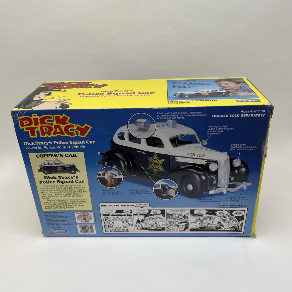 Dick Tracy Police Squad Car 12" Box & Instructions 1990 Playmates 100% ...