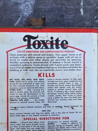 Toxite Disinfectant Spray Can Tin Sign Advertising Poultry Chicken ...