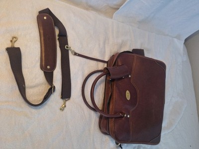 Orvis Genuine Bullhide Leather Briefcase Laptop Bag Brown | eBay