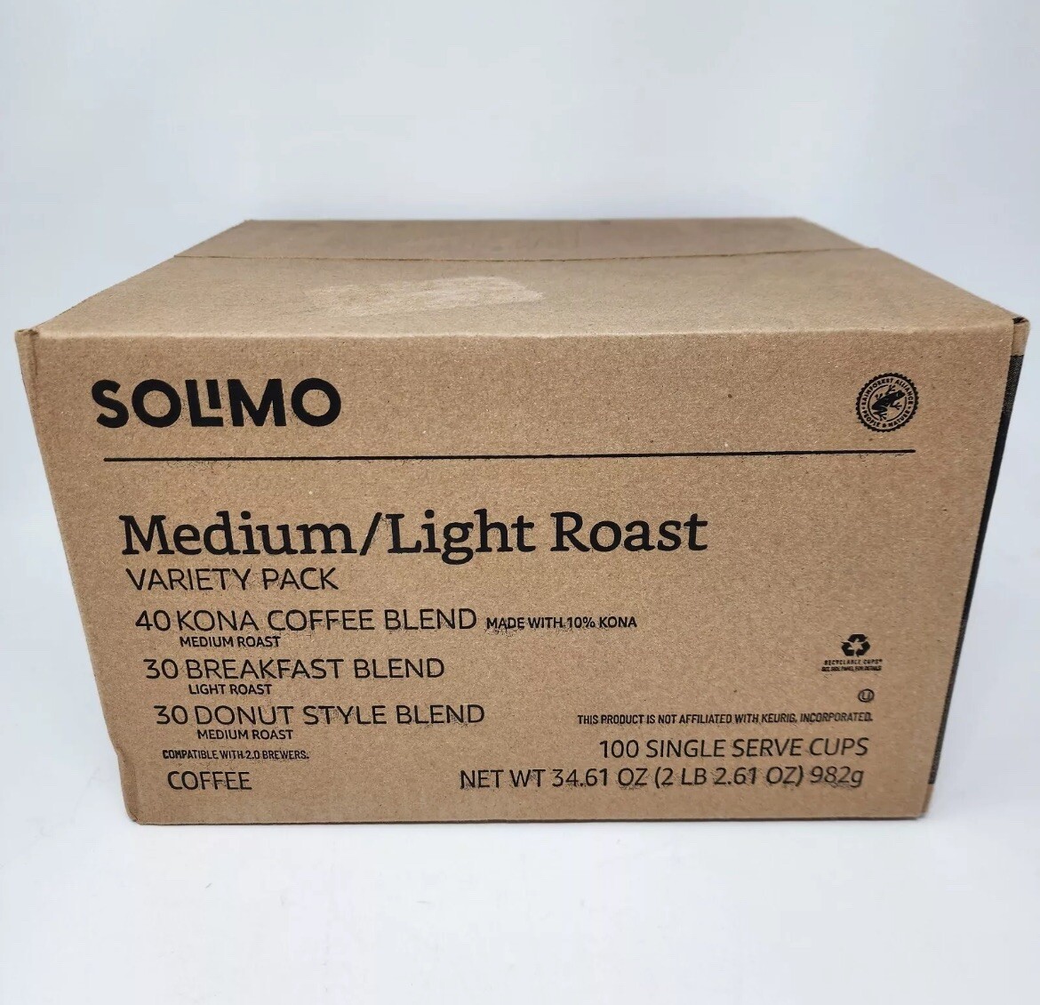 Solimo Variety Medium/Light Roast Coffee Pods Compatible with Keurig ...