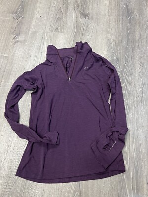 Womens Paradox Long Sleeve 1/4 Zip Pullover Sweater Thumb Holes Workout ...