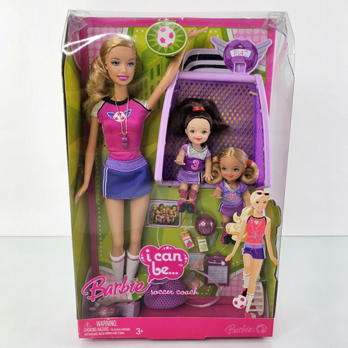 Barbie I Can Be Soccer Coach Doll Play Set w/ Kelly L9444 Sports Mattel ...