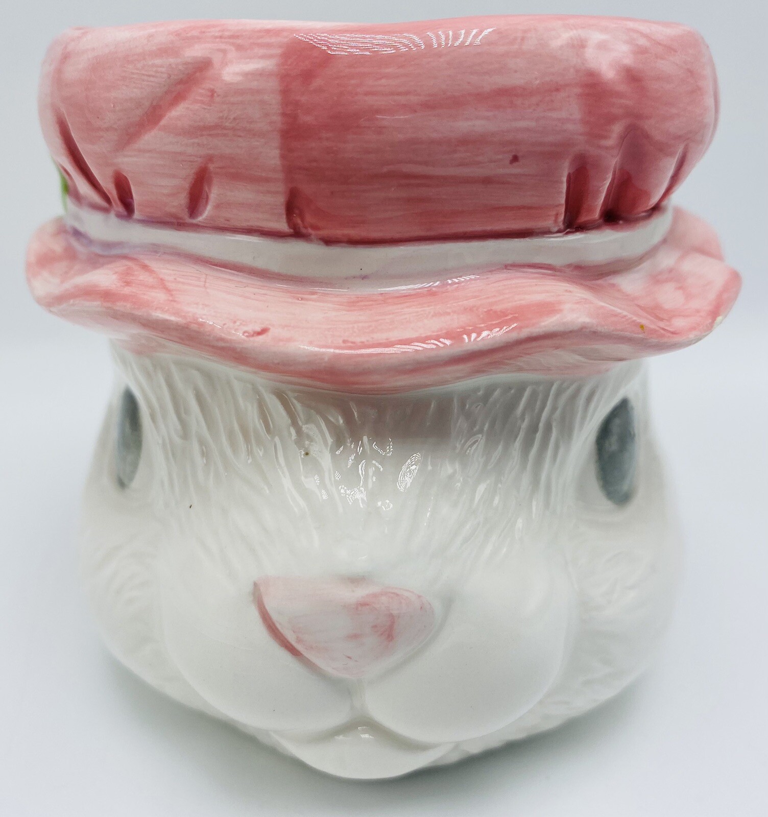 Vintage Ceramic White Bunny Rabbit Head Shaped Mug Cup Easter Bonnet ...
