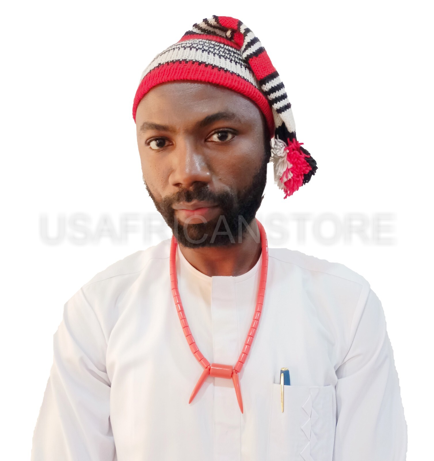 Igbo Traditional Men's Wool Hat, African Knitted Stripped Dance Cap ...