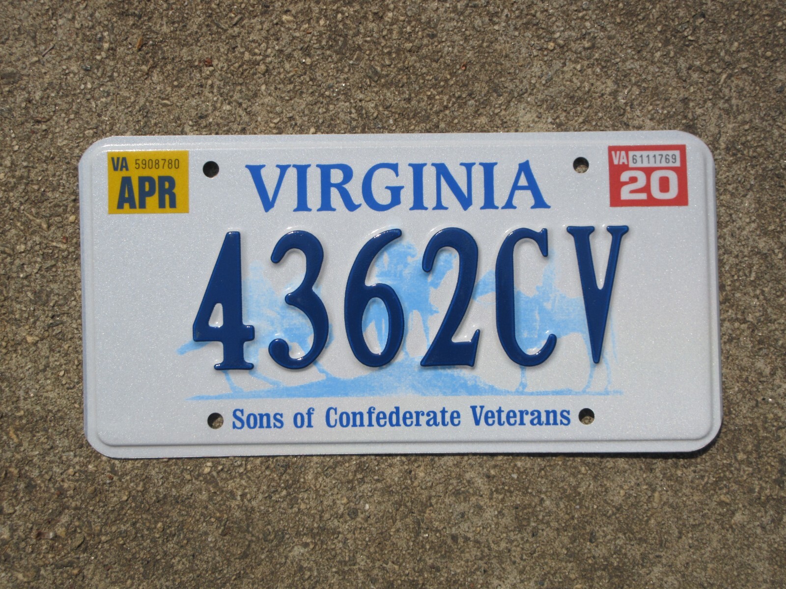 2020 Virginia Sons of Confederate Veterans License Plate SCV Veteran ...