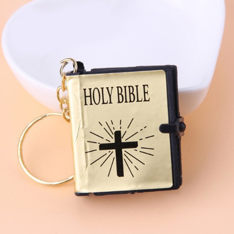 New Mini HOLY Bible Keychain Religious Christian Jesus Cross Key Chain ...