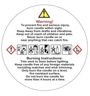 Candle CLP Warning Safety Stickers Labels. 38mm 200 Labels | eBay UK