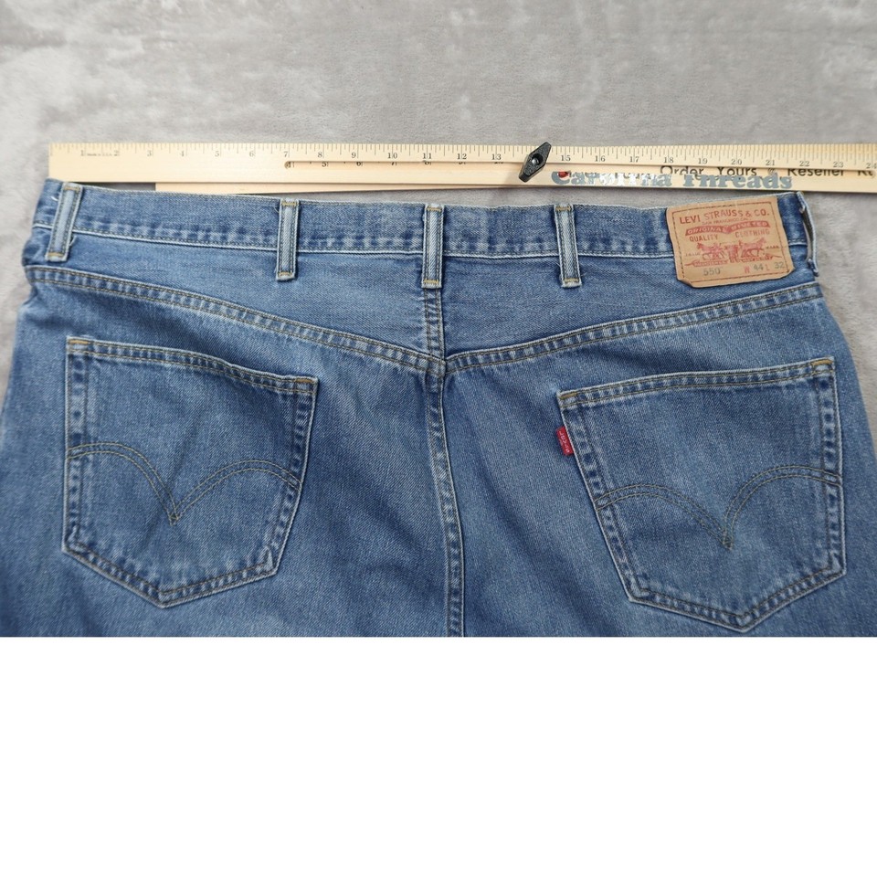 Levi Strauss 550 Relaxed Fit Men's Jeans W44 L32 Blue Denim Straight ...