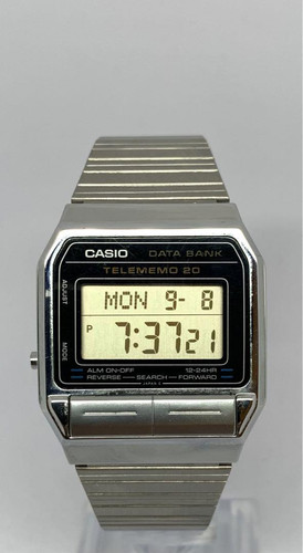 Casio DB-202 Databank Telememo 20 Vintage Digital Watch Silver/Black 36.5mm | eBay
