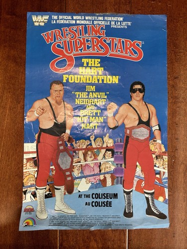 WWF Wrestling LJN 2 Pack Hart Foundation Bret & Jim Neidhart Figure ...