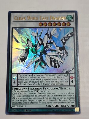 Yu-Gi-Oh! TCG Clear Wing Fast Dragon Duel Devastator DUDE-EN011 1st ...