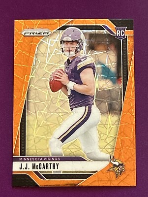 2024 Panini Prizm JJ McCarthy Orange Lazer Rookie Card-#400 Minnesota ...