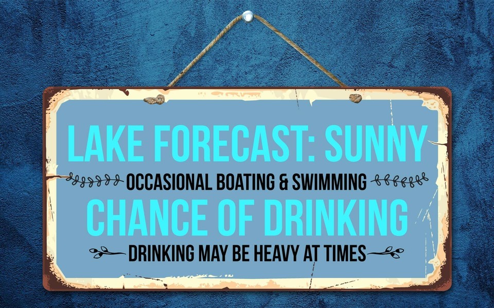 2165HS Lake Forecast Sunny Occasional Boating Swimming 5"x10" Novelty ...
