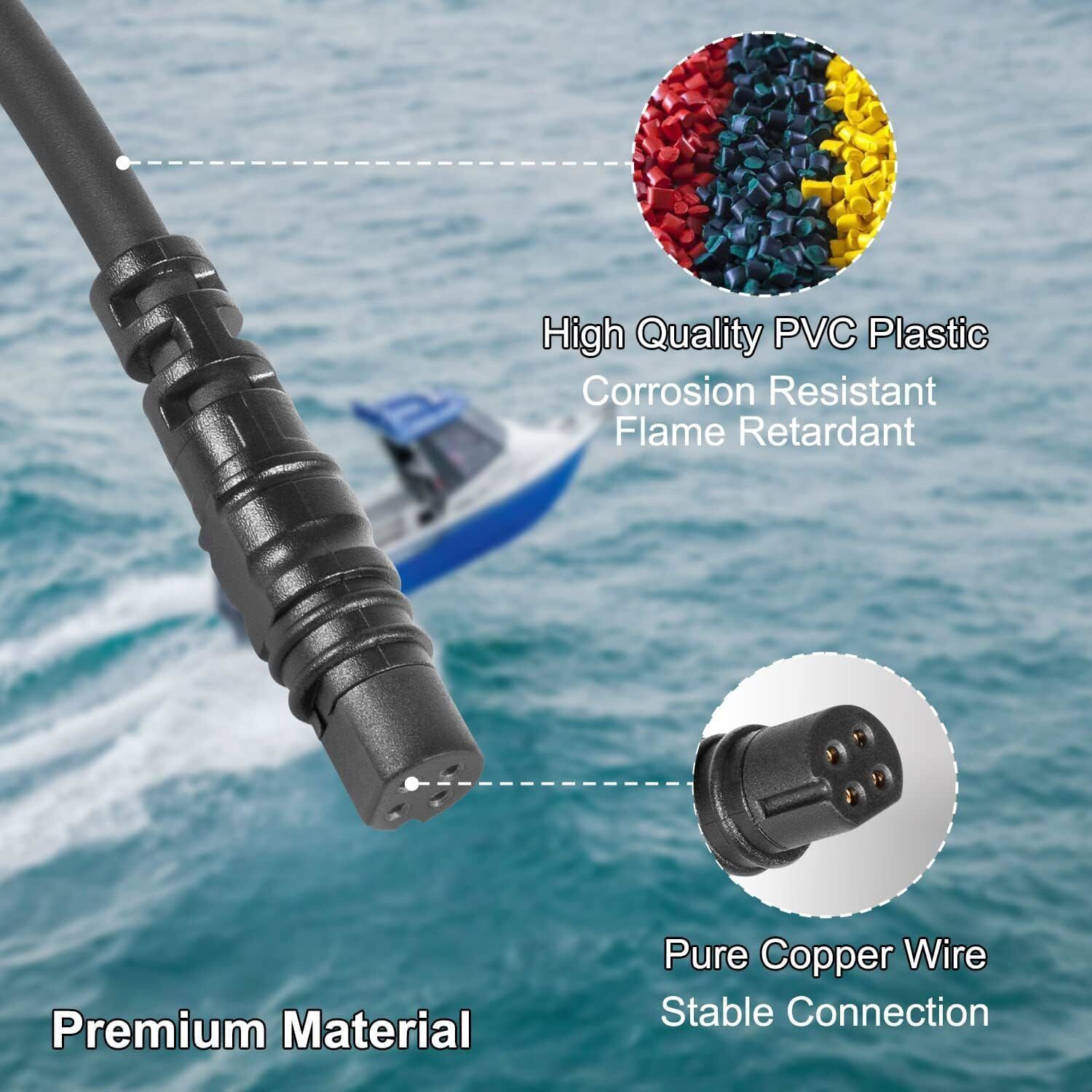 For Garmin ECHOMAP 8-Pin Transducer to 4-Pin Sounder Adapter Cable #010 ...