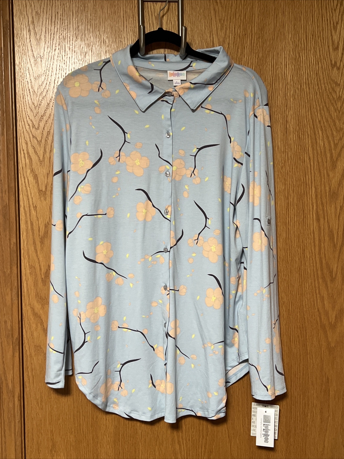 Lularoe Valentina Button Up Multicolor Floral New W Tags Size L Large ...