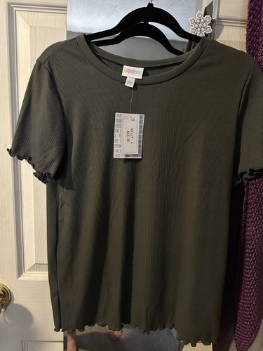 Large LuLaRoe Kelly Fitted Top GRAY Ribbed Fits 12/14 | eBay