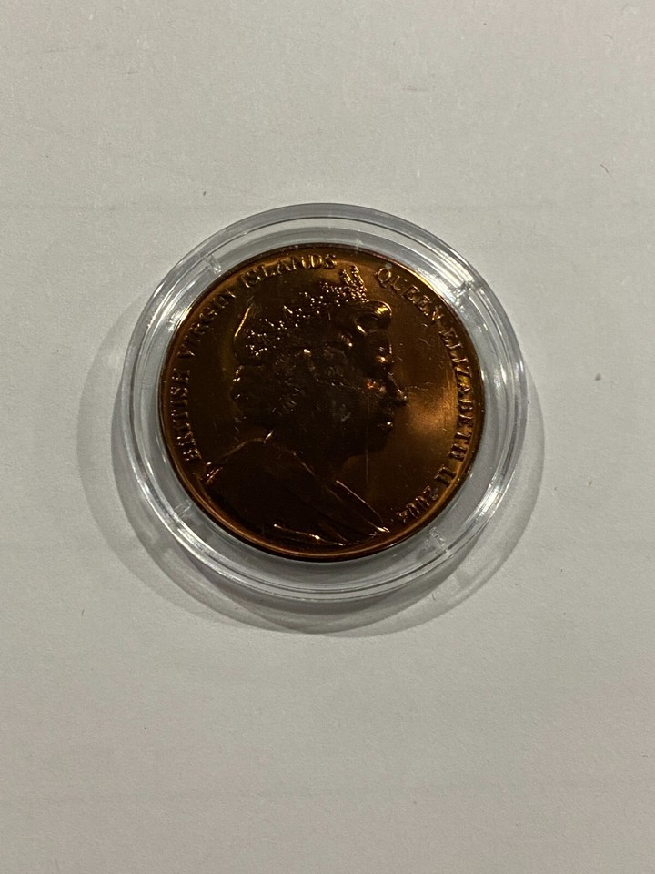 2004 British Guiana One Cent Magenta Titanium $5 Pobjoy Mint BVI Coin ...