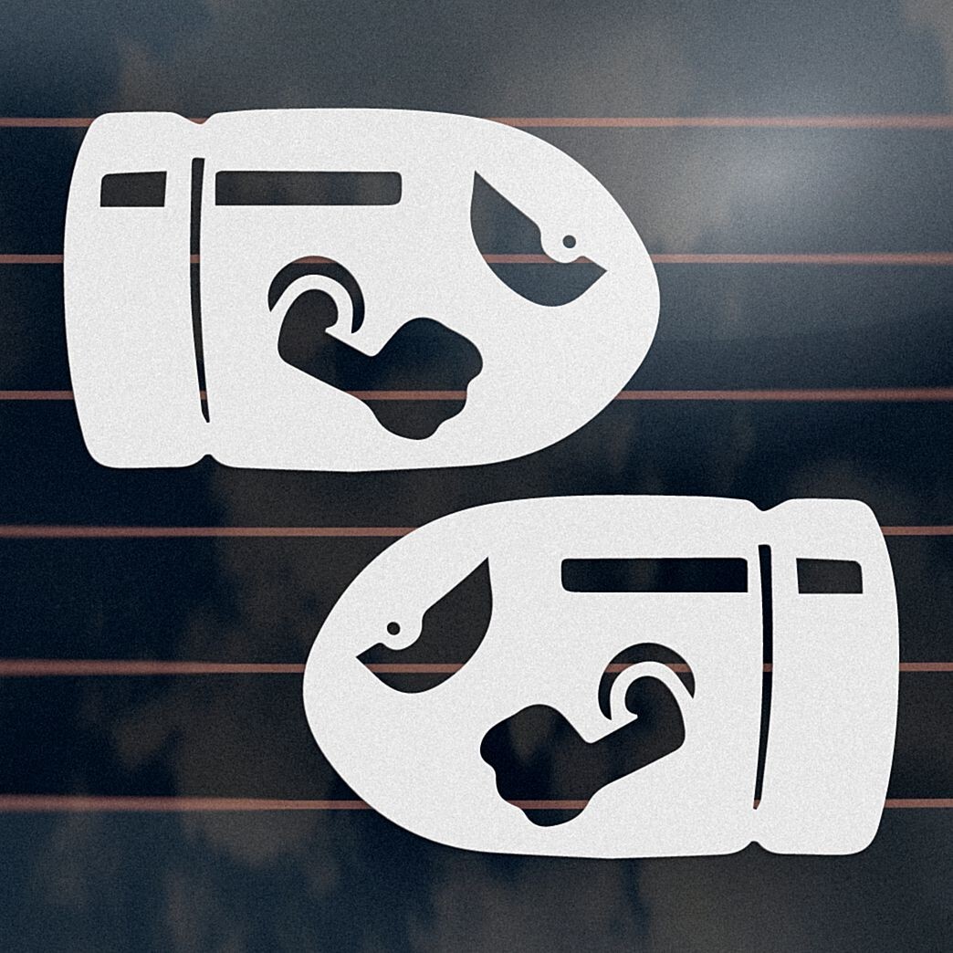 2 x BULLET BILL Stickers 145mm (left-right set) mario retro game shark ...