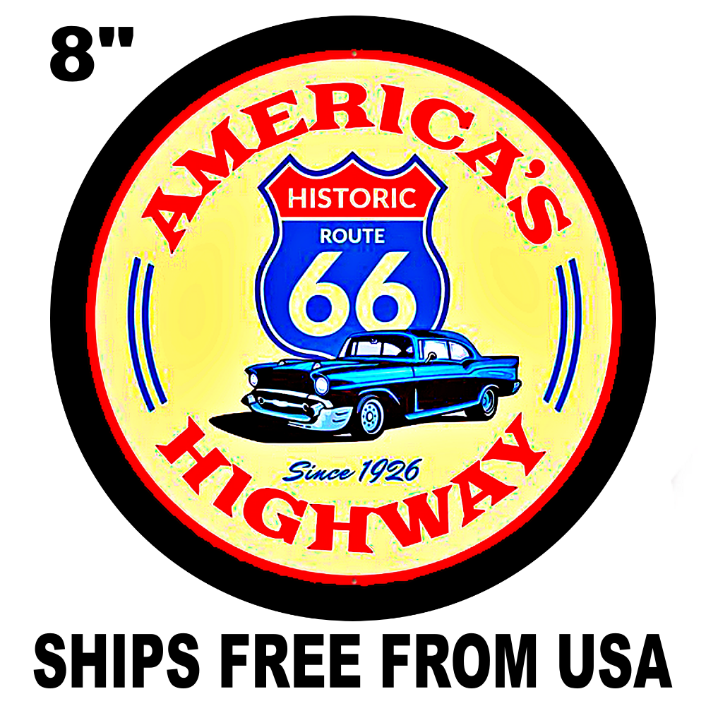 Round Route 66 Sticker Decal Vinyl America's Highway Historic Route 66 ...
