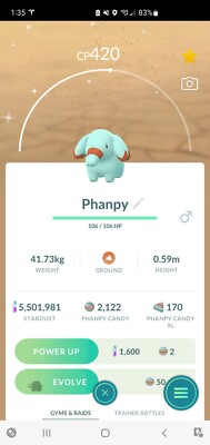 Pokemon Shiny Phanpy (Rare Shiny) GO | eBay