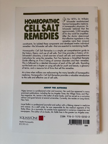 Homeopathic Cell Salt Remedies: Healing with Nature's Twelve Mineral ...