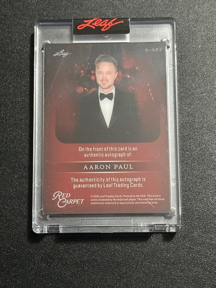 AARON PAUL 2025 LEAF RED CARPET COLLECTION AUTO 1/1 BREAKING BAD | eBay