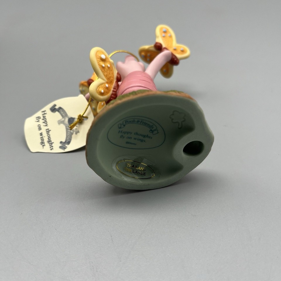 Disney Pooh & Friends Piglet "Happy Thoughts Fly On Wings" Figurine W ...