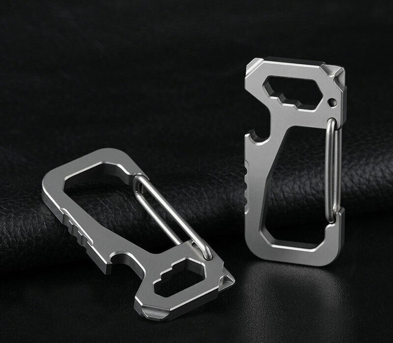 1PC Titanium Alloy Key Chain Carabiner Outdoor Travel Portable EDC ...