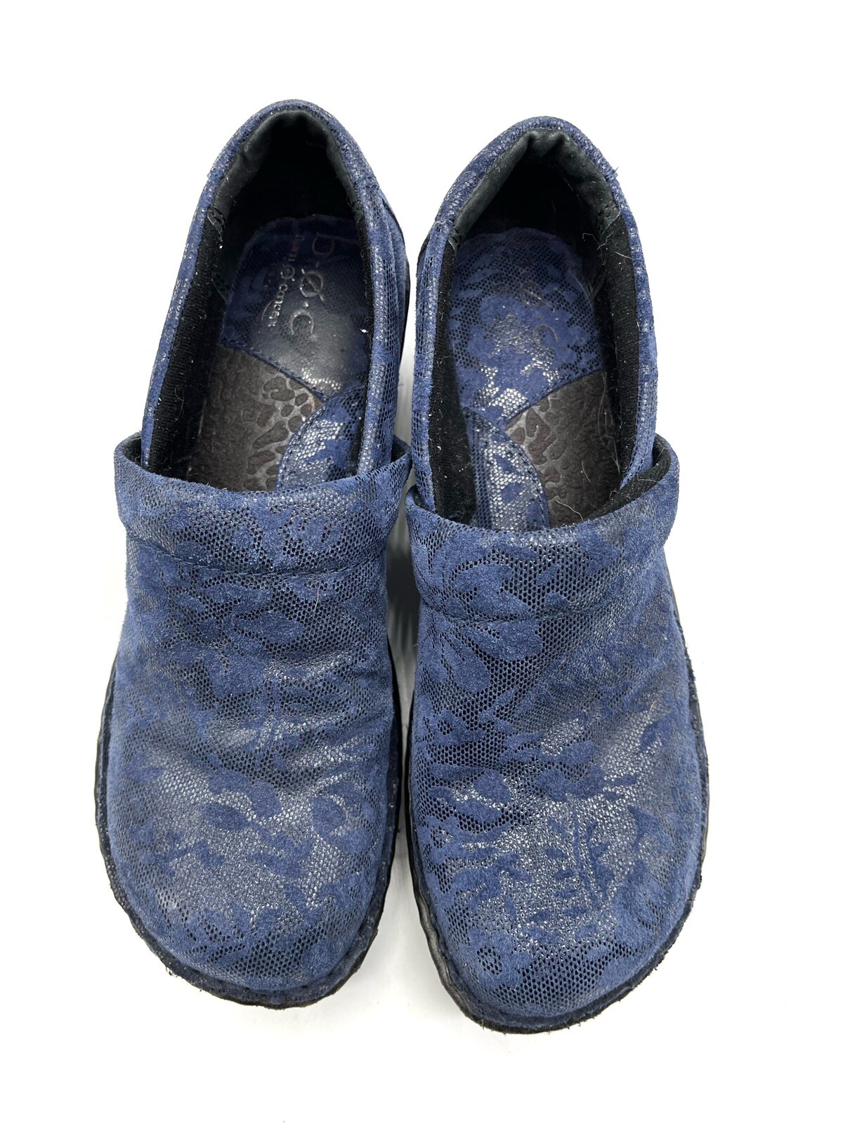 BOC Born Concepts Navy Blue Suede Leather Clogs women… - Gem