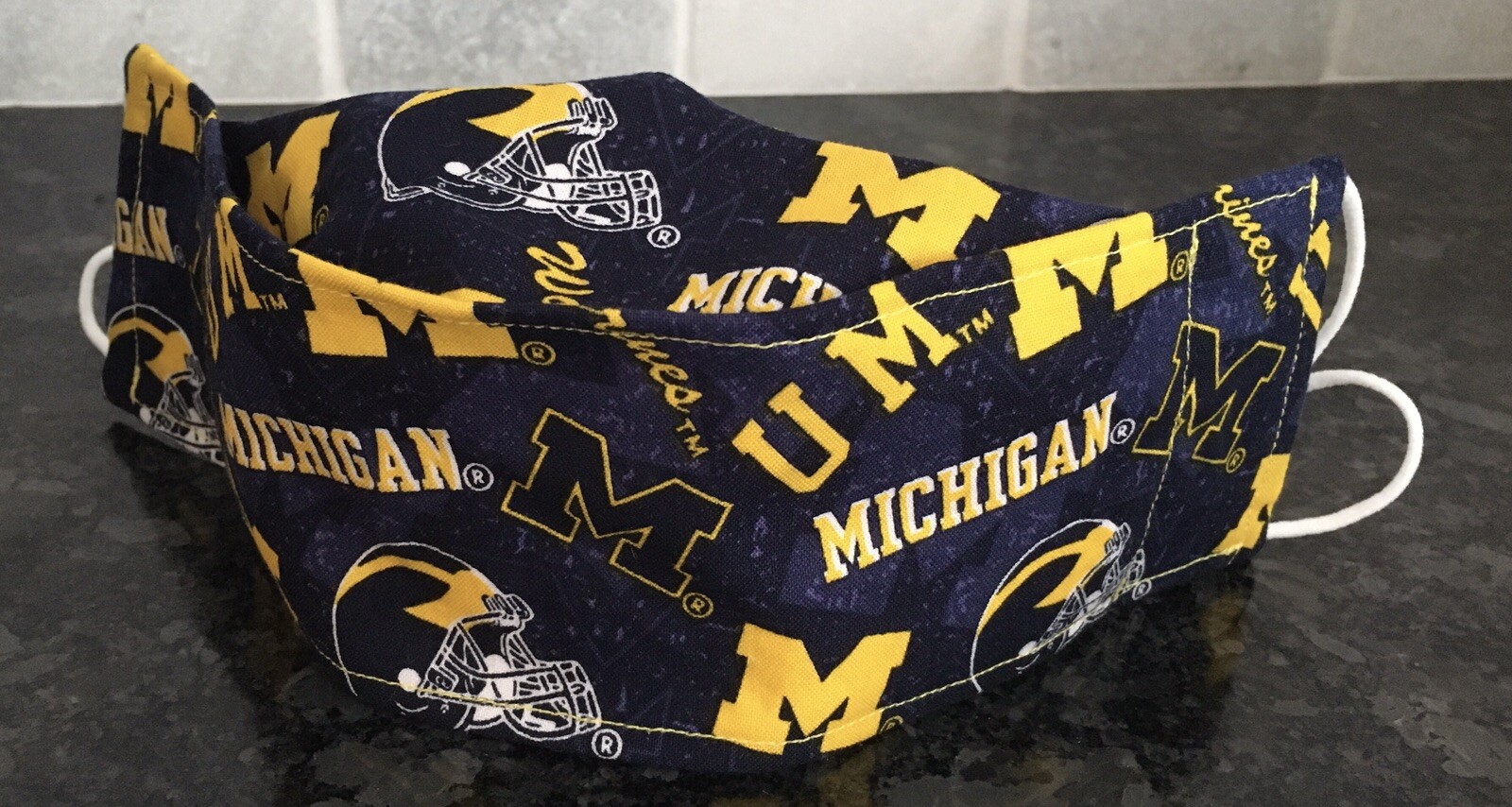 Homemade Michigan Wolverines 100% Cotton Fabric Reusable Face Mask FREE ...